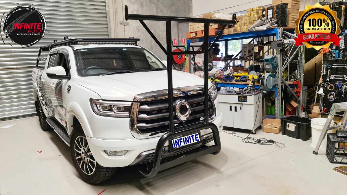 Black Nudge bar With T-Rack Fits for Great Wall / GWM Cannon MPW Serie ...