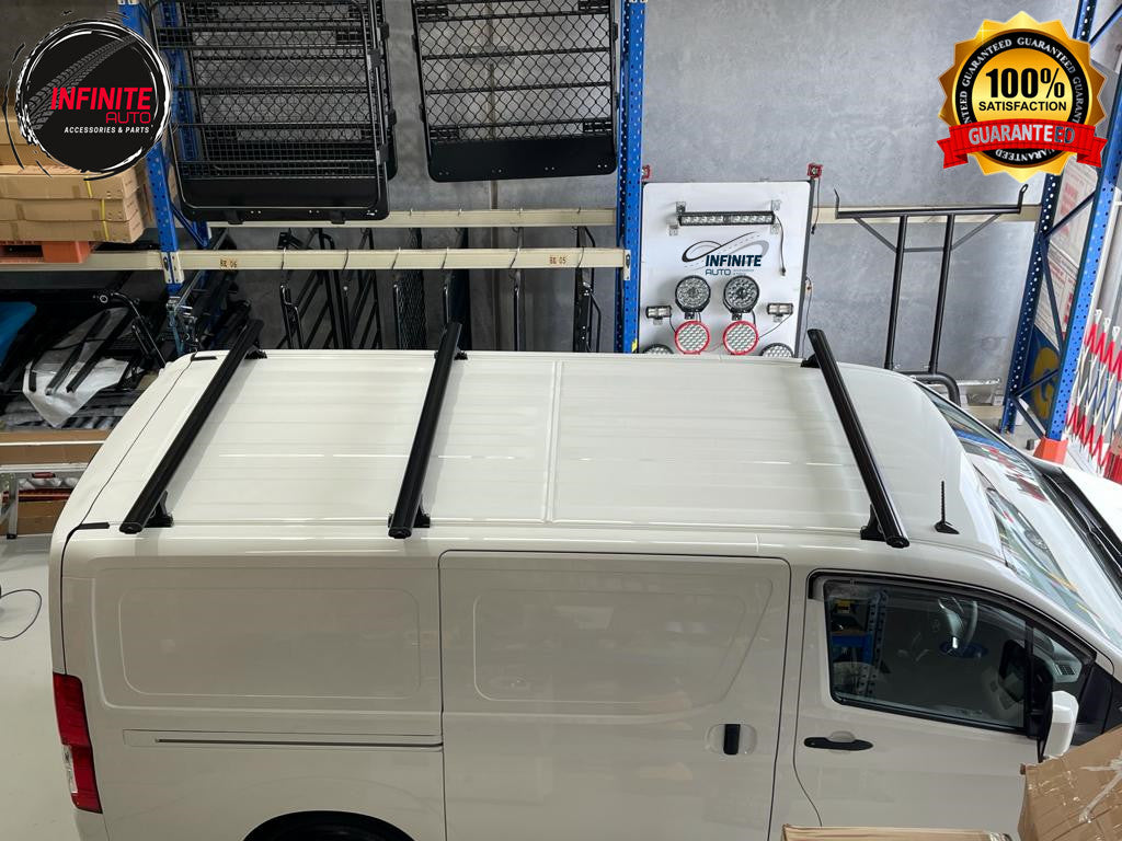 Set of 3 Heavy Duty Black Roof Rack Suits Vehicles (Toyota Hiace LWB 2 ...